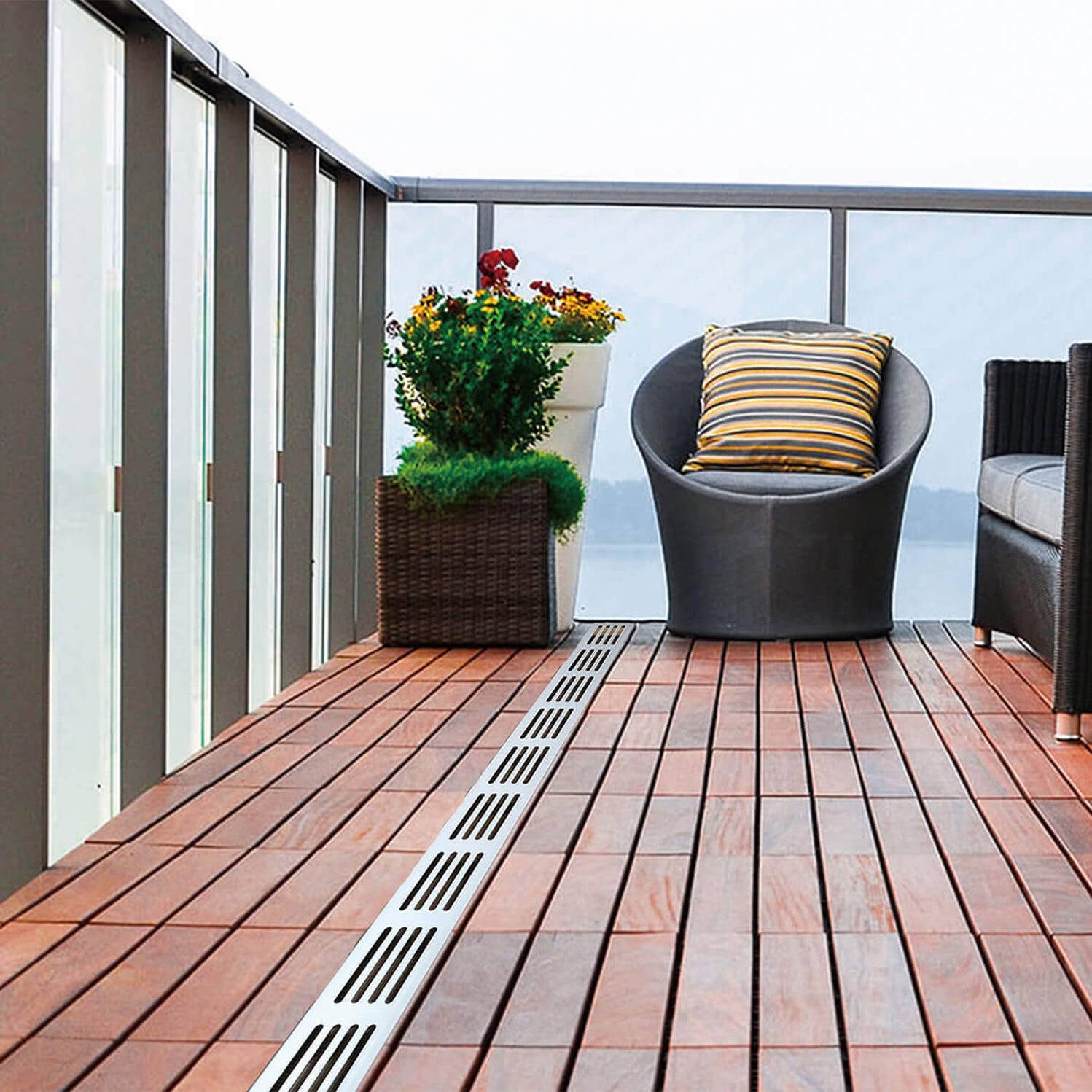 Aluminium Threshold Drain | 1m Slimline Drainage Channel — Eco Trade ...