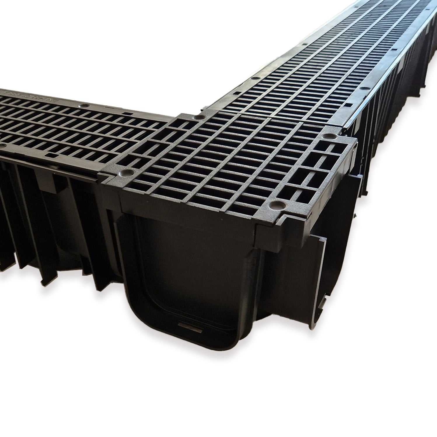 Channel Drain with Black Mesh Grating - 1m — Eco Trade Counter