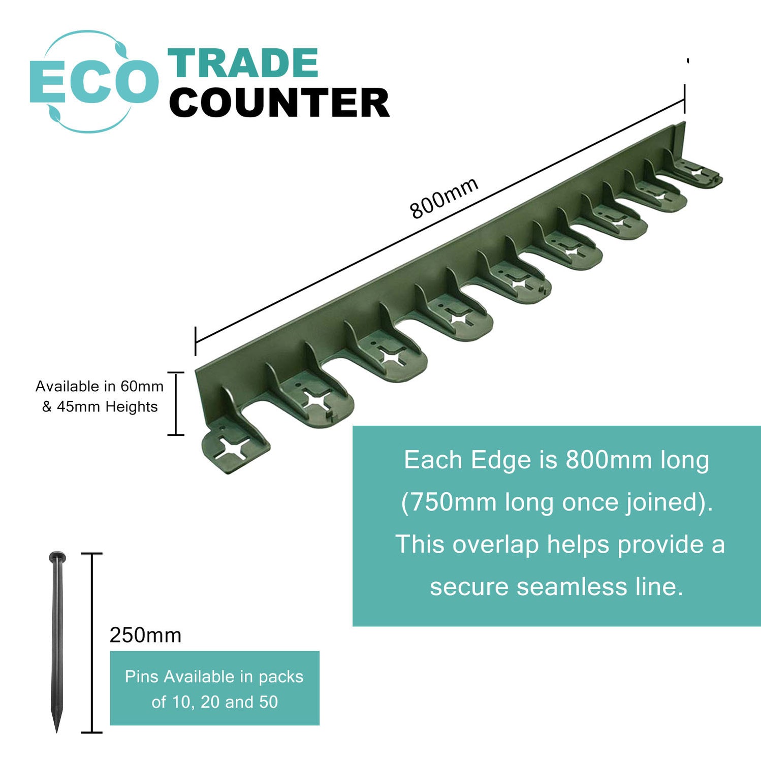 Plastic Flexible Edging Garden Border System - 80CM Length — Eco Trade ...